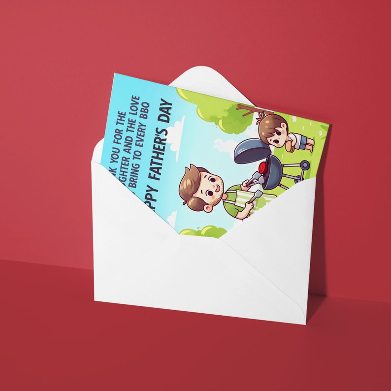 Bbq Fathers Day Card for A Dad Who Loves to Grill Master Dad Family Bbq ...