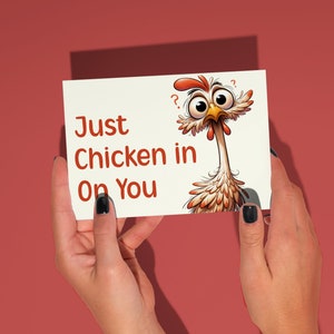 Funny Greeting Card of Cute Chicken Pun Card to Check in on Friend Get ...