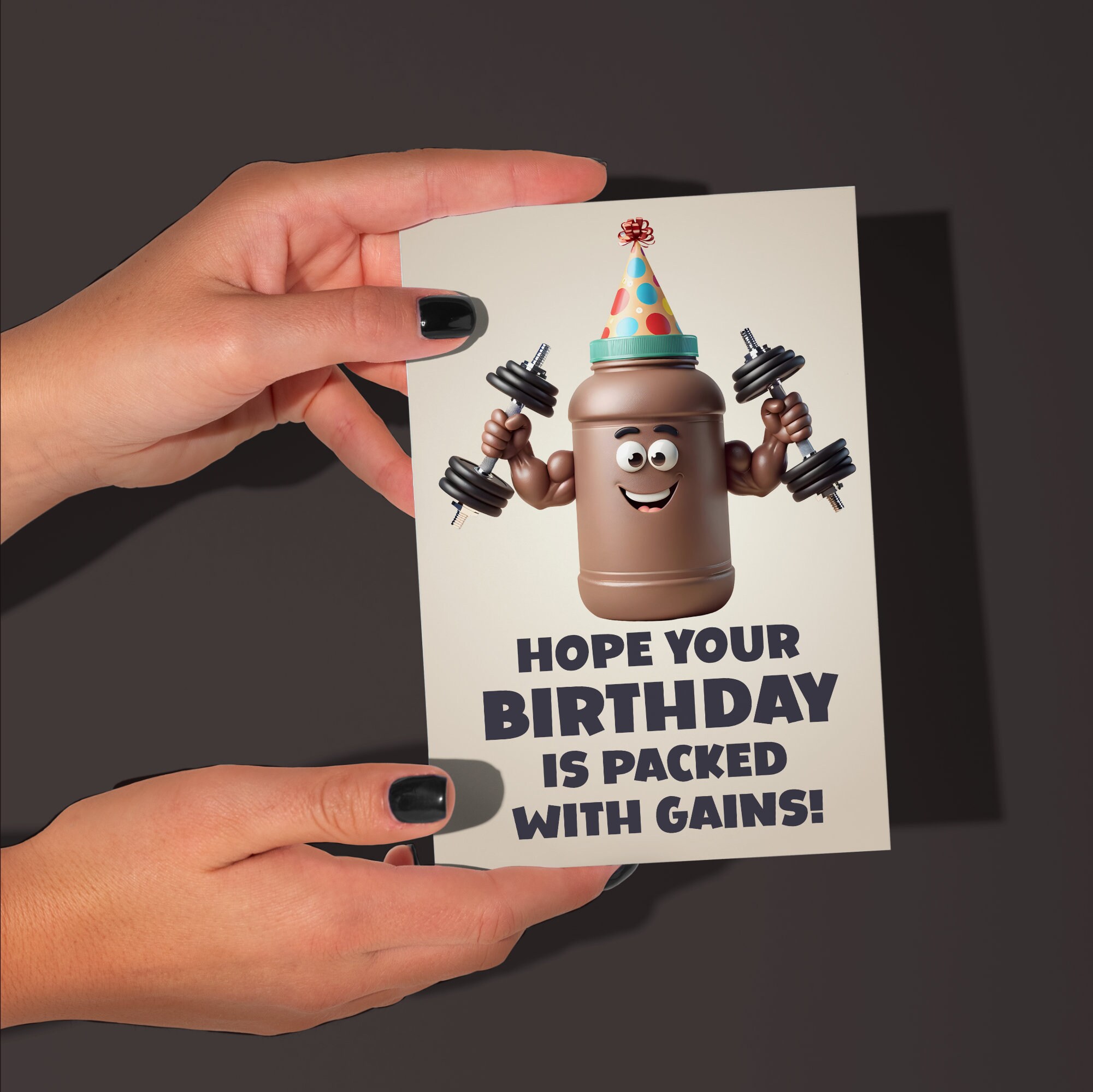 Protein Powder Birthday Card for Fitness Instructor Powerlifting Coach ...