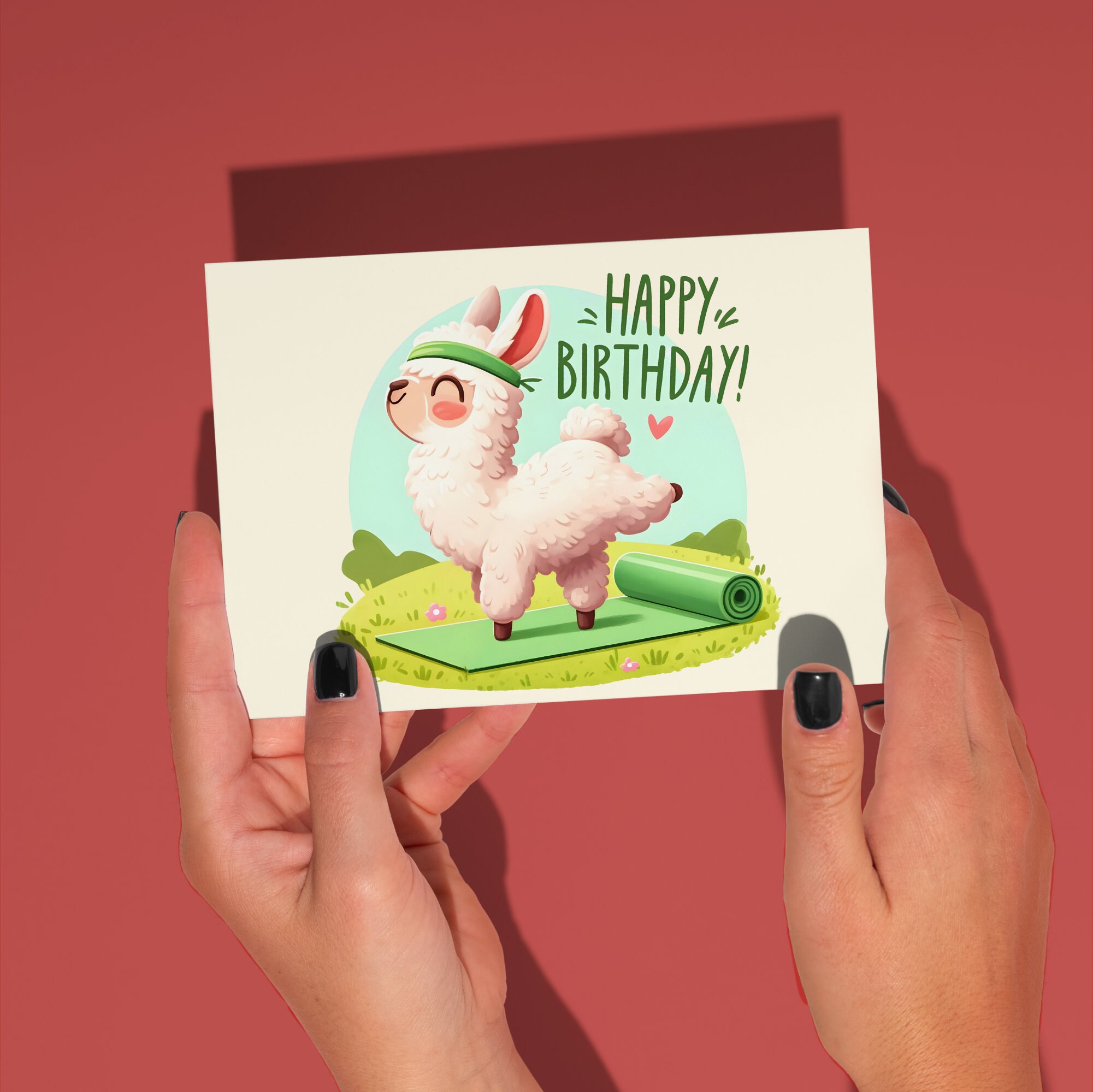 Llama Yoga Birthday Card for Yogi Friend Who Loves Yoga Llamaste Pun ...