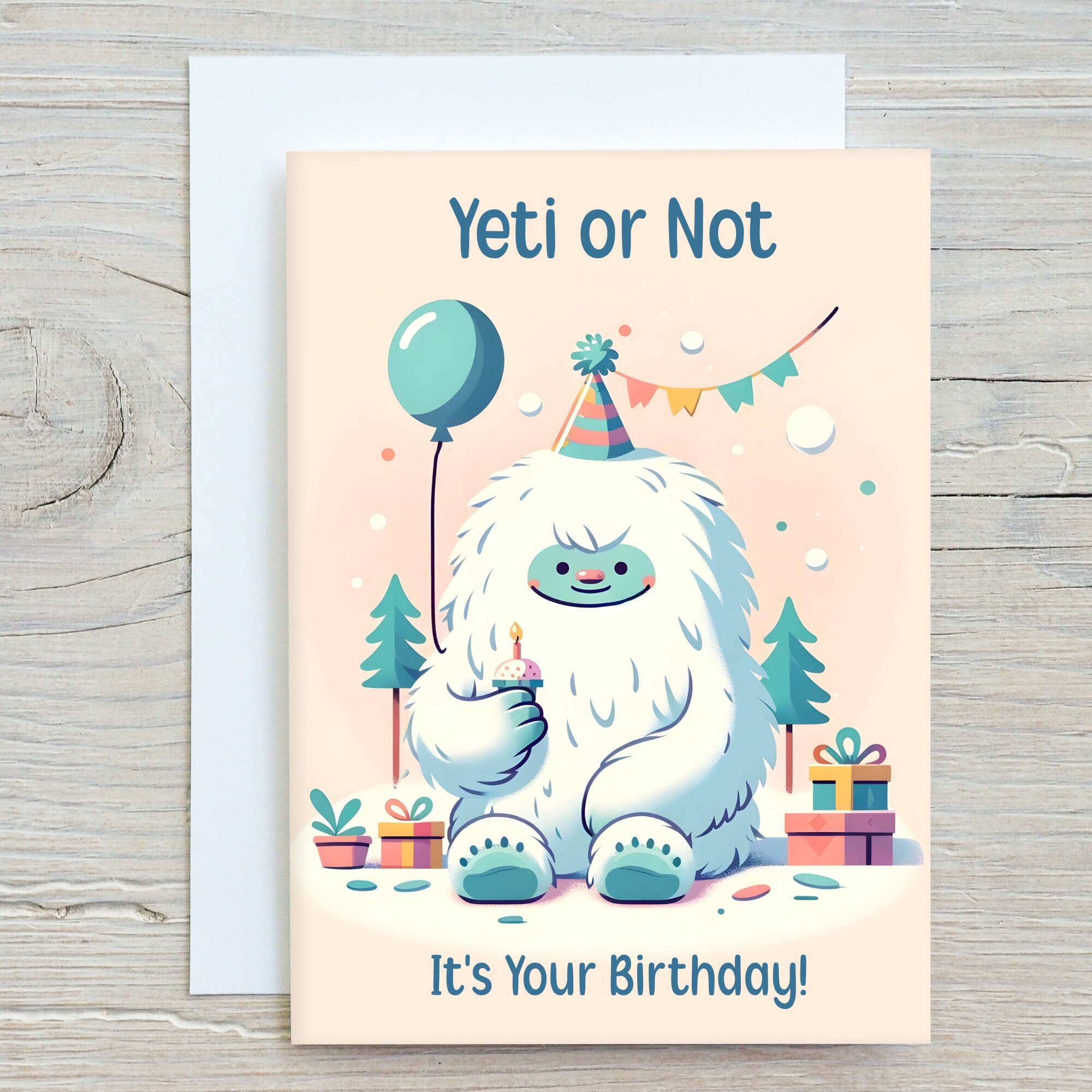 Cute Sasquash Surprise Birthday Card for Someone Who Loves Yetis ...