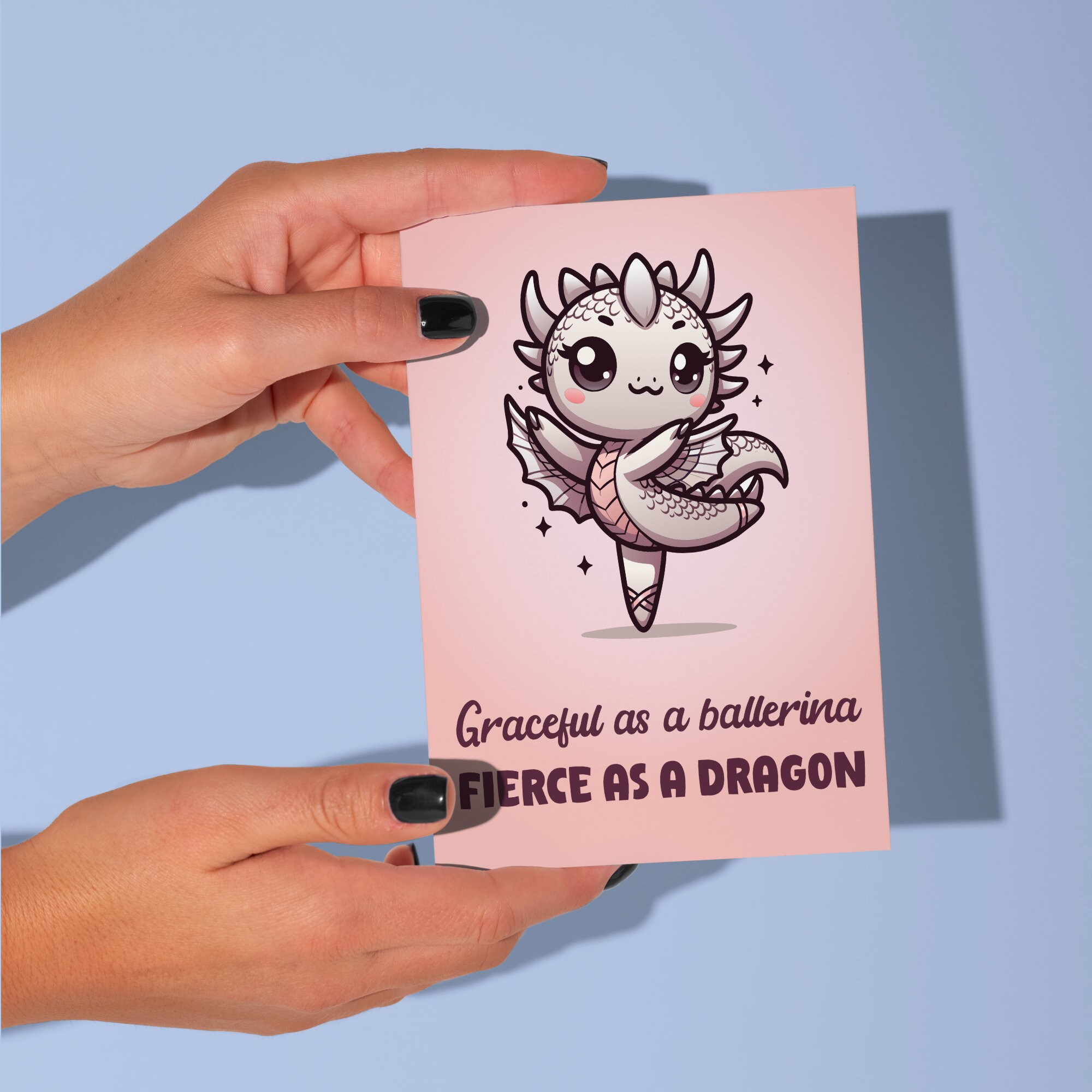Elegant Dragon Ballerina Encouragement Card for Ballet Recital and ...