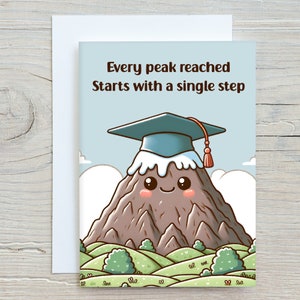 Kawaii Graduation Motivational Card Cute Mountain Wearing Graduation ...