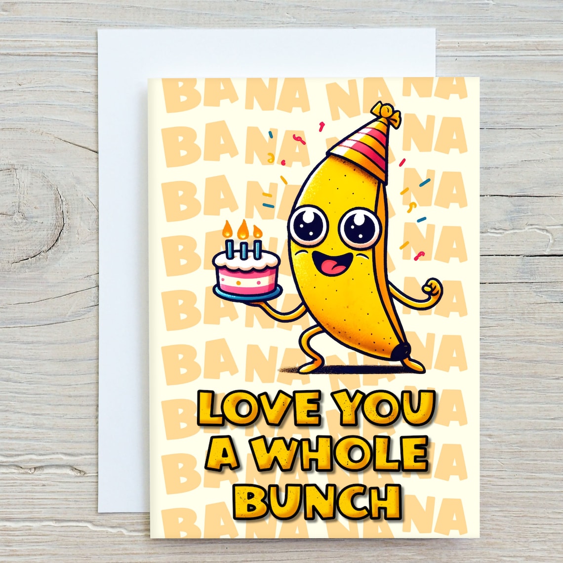 Banana Birthday Day Card Funny Pun Birthday Love Your A Whole Bunch for ...