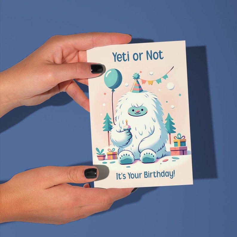 Cute Sasquash Surprise Birthday Card for Someone Who Loves Yetis ...