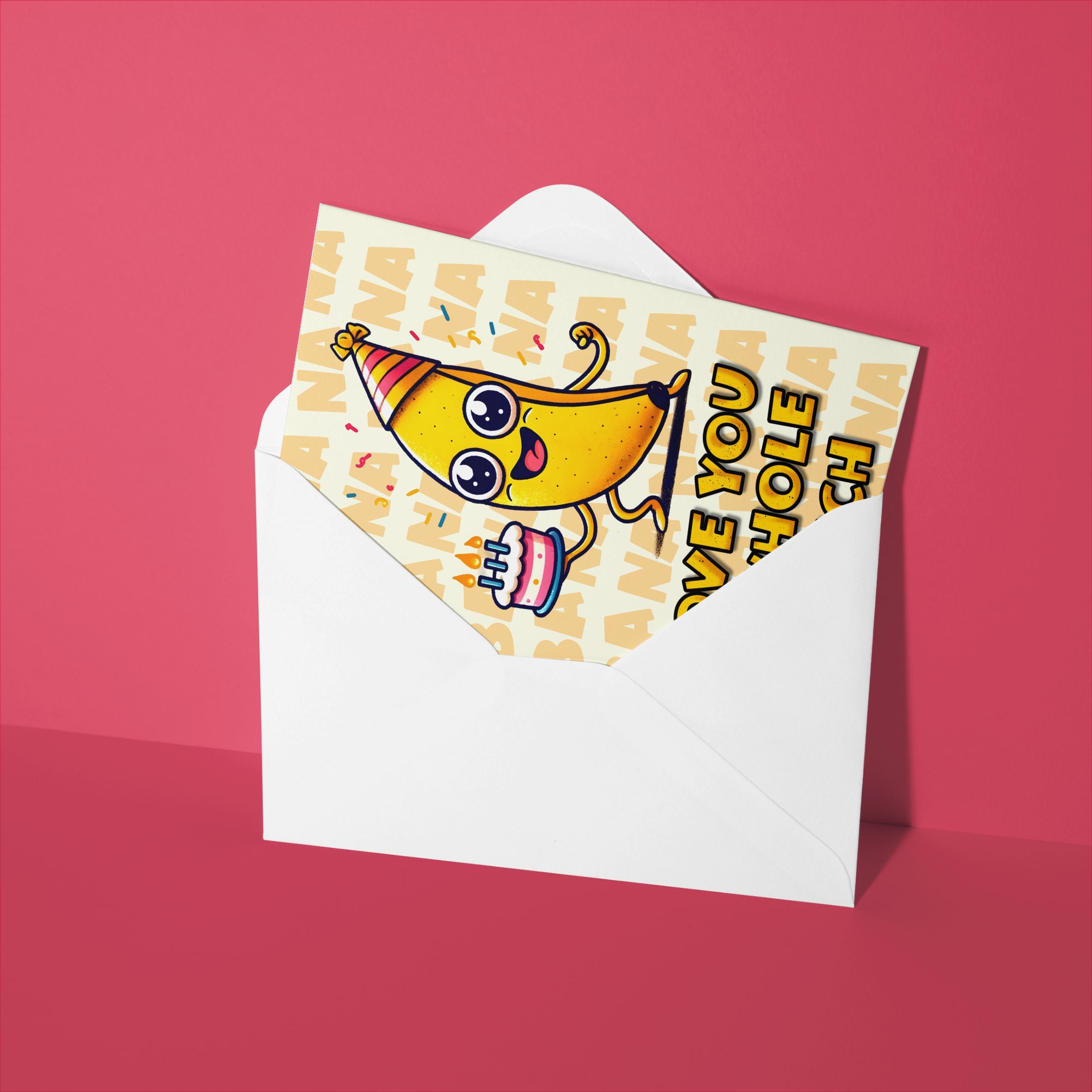 Banana Birthday Day Card Funny Pun Birthday Love Your A Whole Bunch for ...