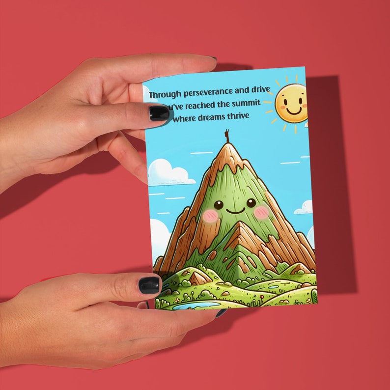 Cute Motivational Mountain Card for Successful Students Who Loves ...