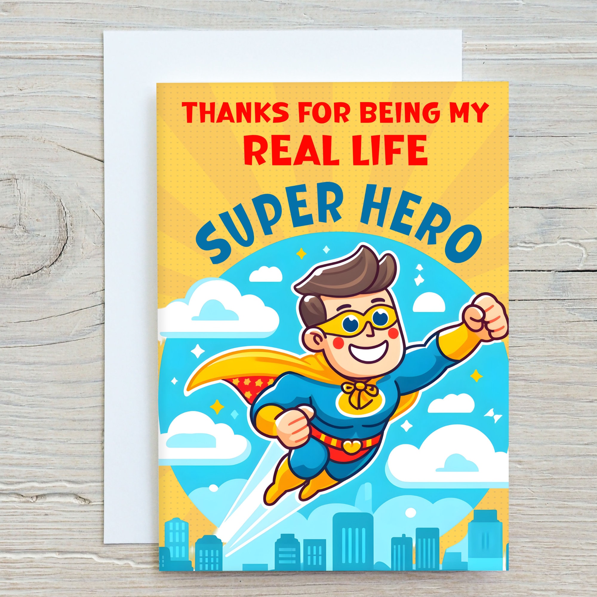 Superhero Fathers Day Card for Hero Father Who is My Super Hero Daddy ...