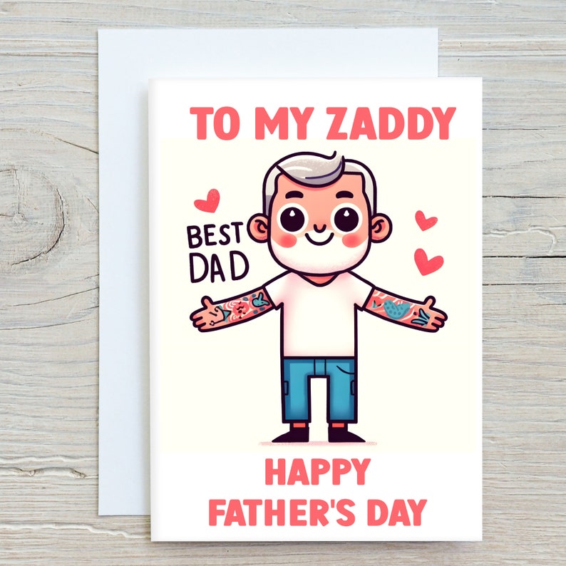 Tattooed Grandpa Fathers Day Card for Handsome Grandfather Who Loves ...