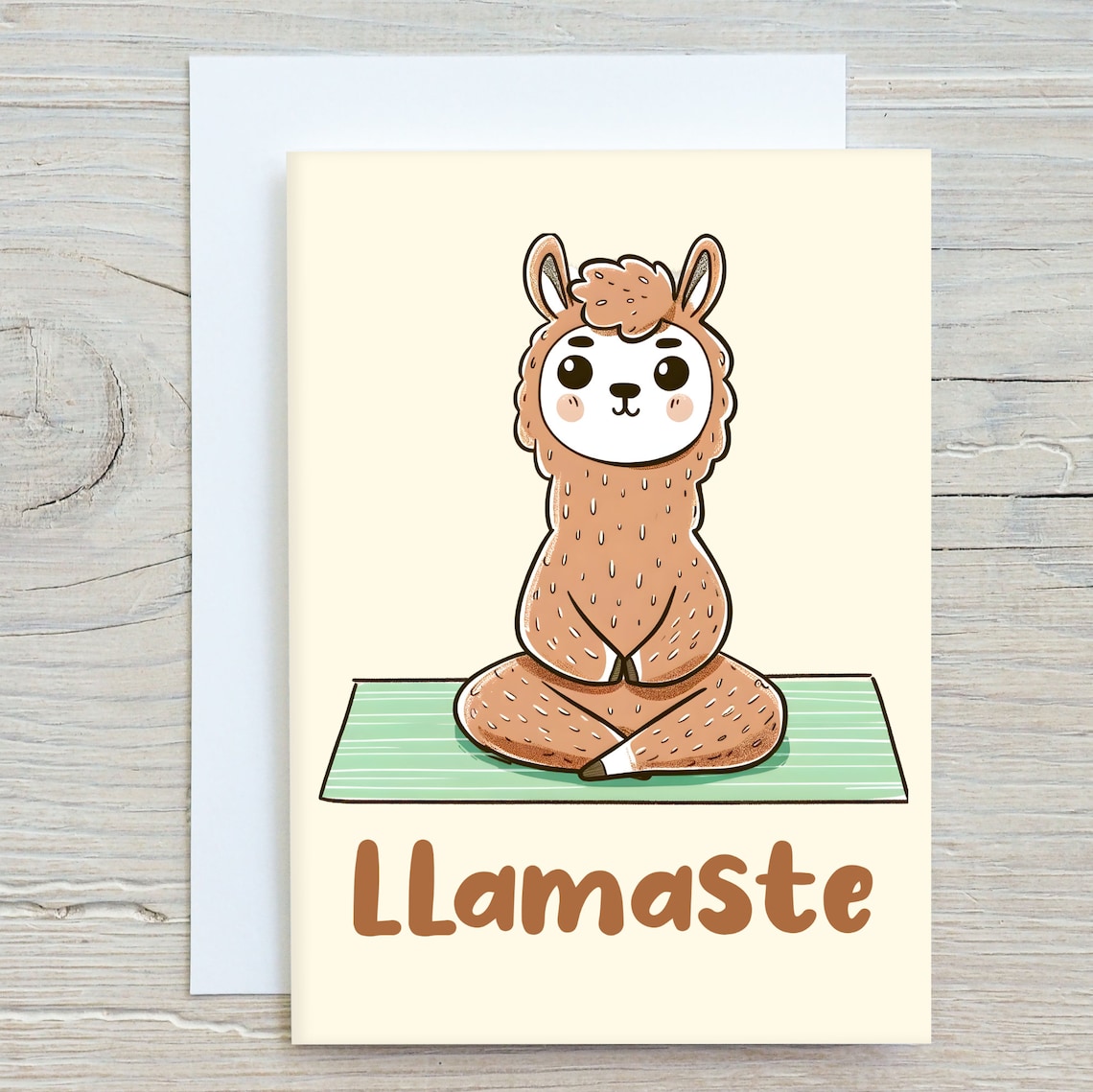 Llama Yoga Birthday Card for Yogi Friend Who Loves Yoga Llamaste Pun ...