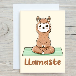 Llama Yoga Birthday Card for Yogi Friend Who Loves Yoga Llamaste Pun ...