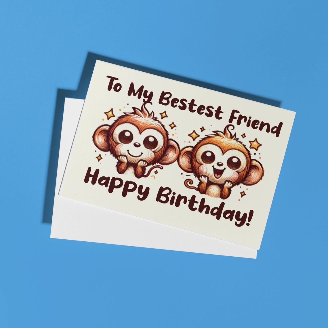 Cute Monkey Best Friends Birthday Card for an Amazing Friend Who Loves ...