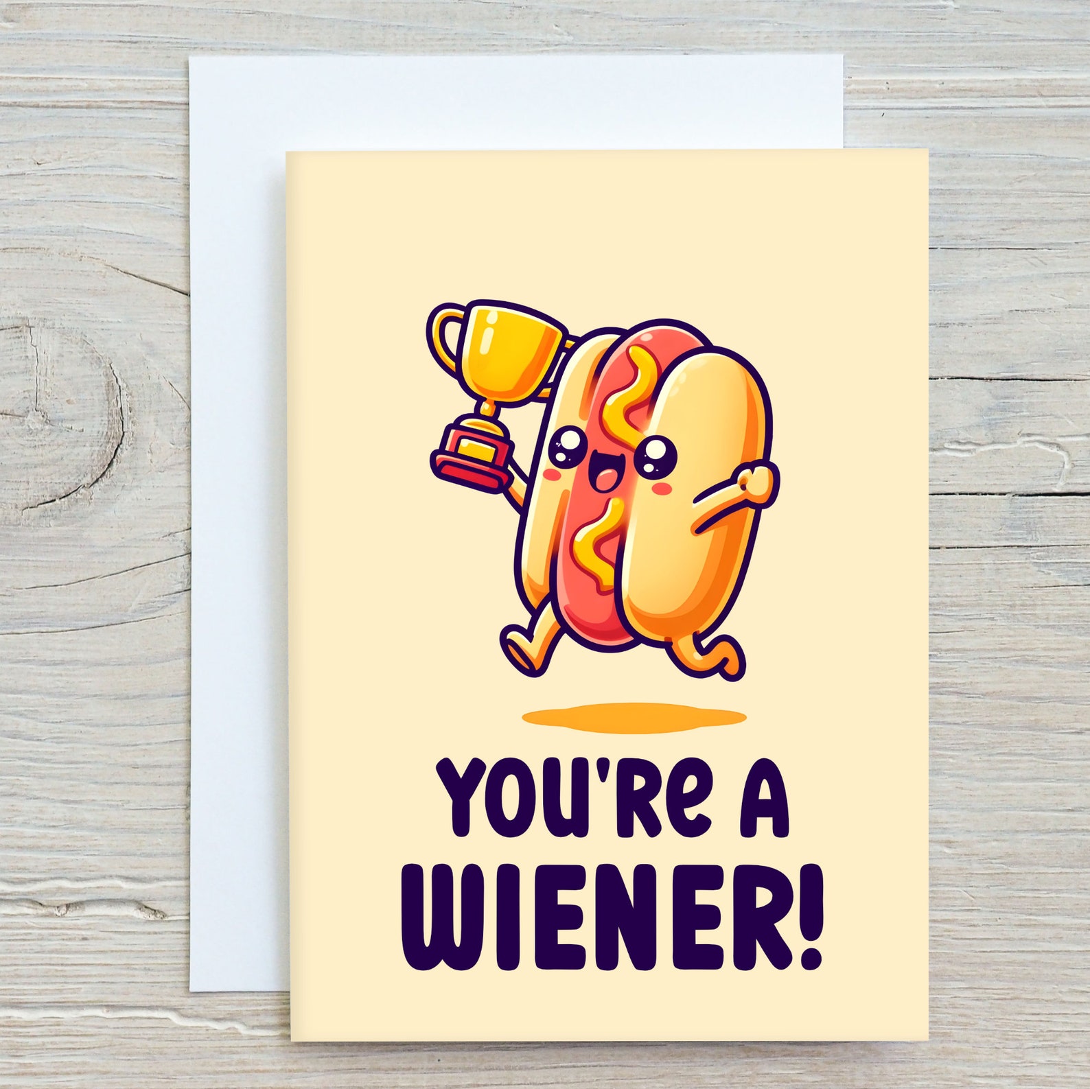 Hot Dog Congratulations Card for Friend Who Won Competition Winner ...