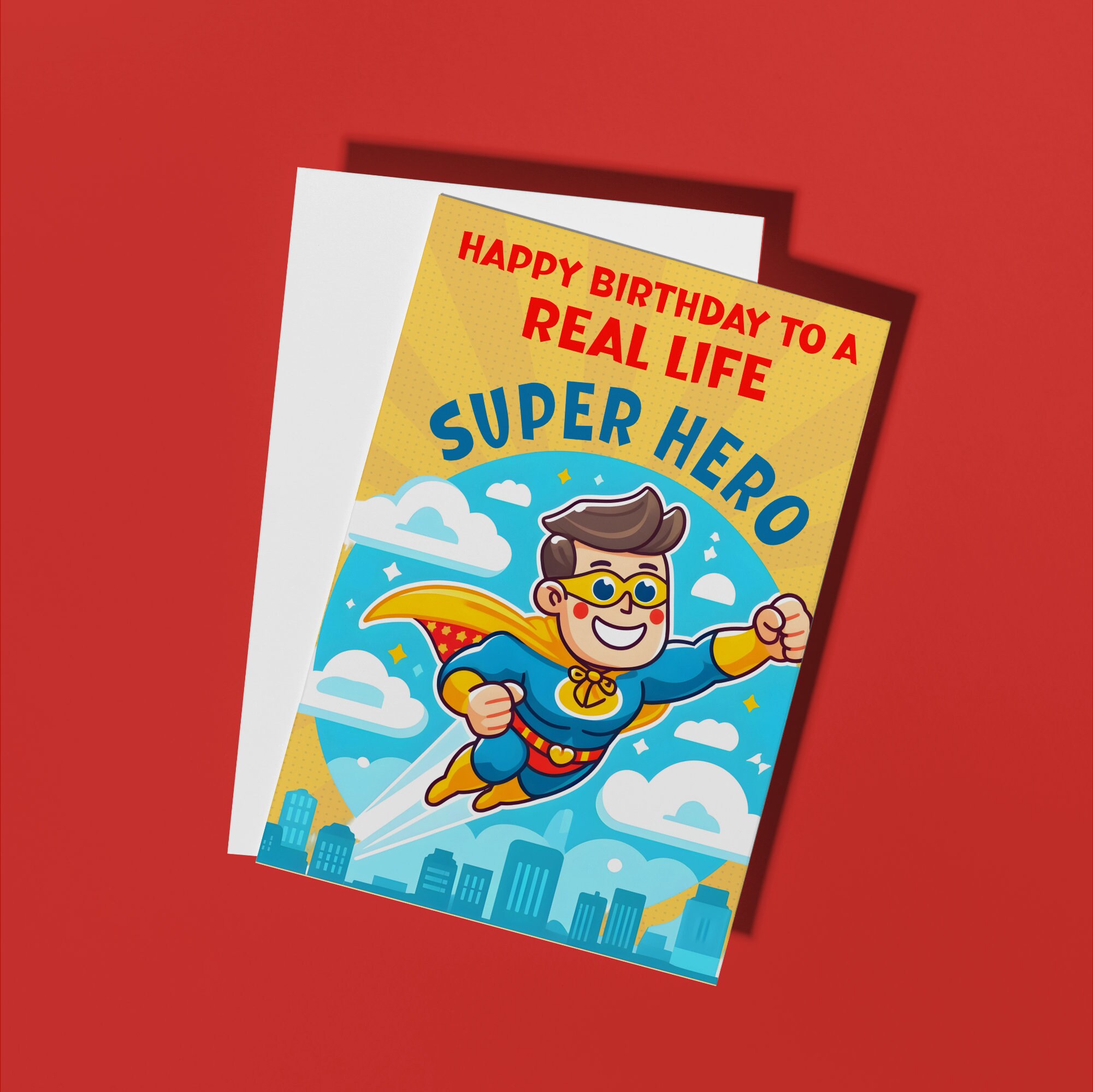 Superhero Birthday Card for Superhero Themed Kid Birthday Party for ...