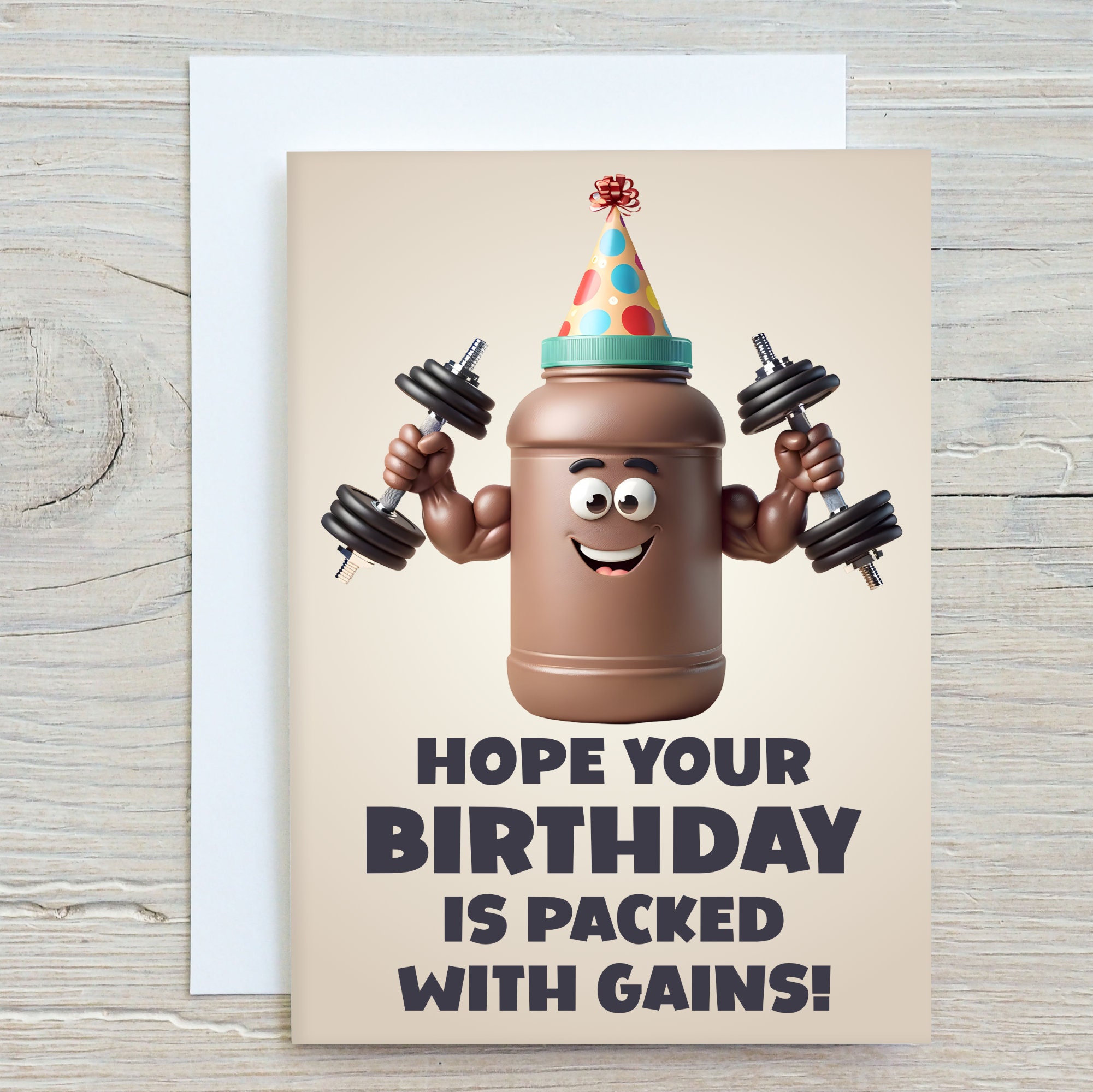 Protein Powder Birthday Card for Fitness Instructor Powerlifting Coach ...