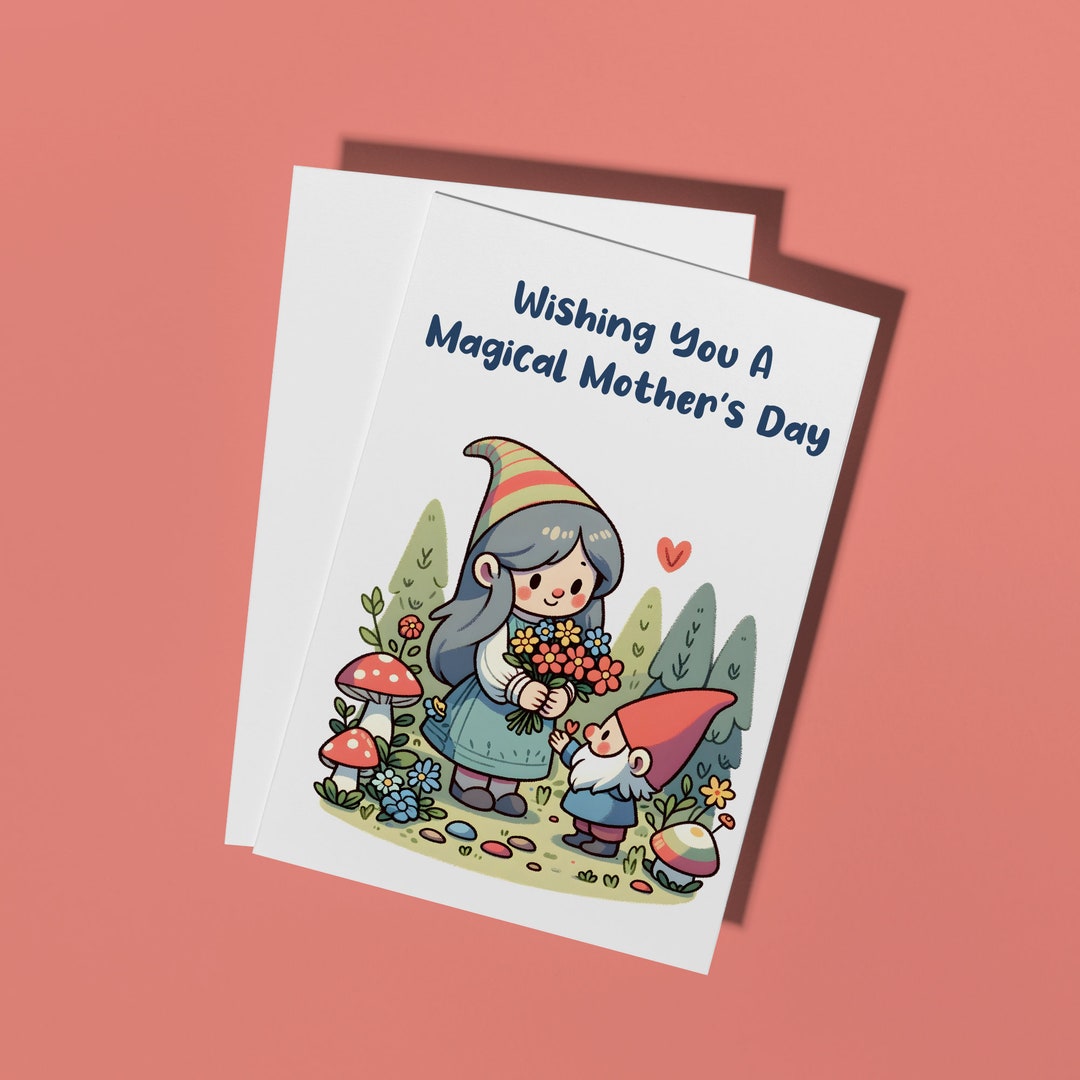 Gnome Mothers Day Card for A Magical Mom Who Loves Gnomes and ...