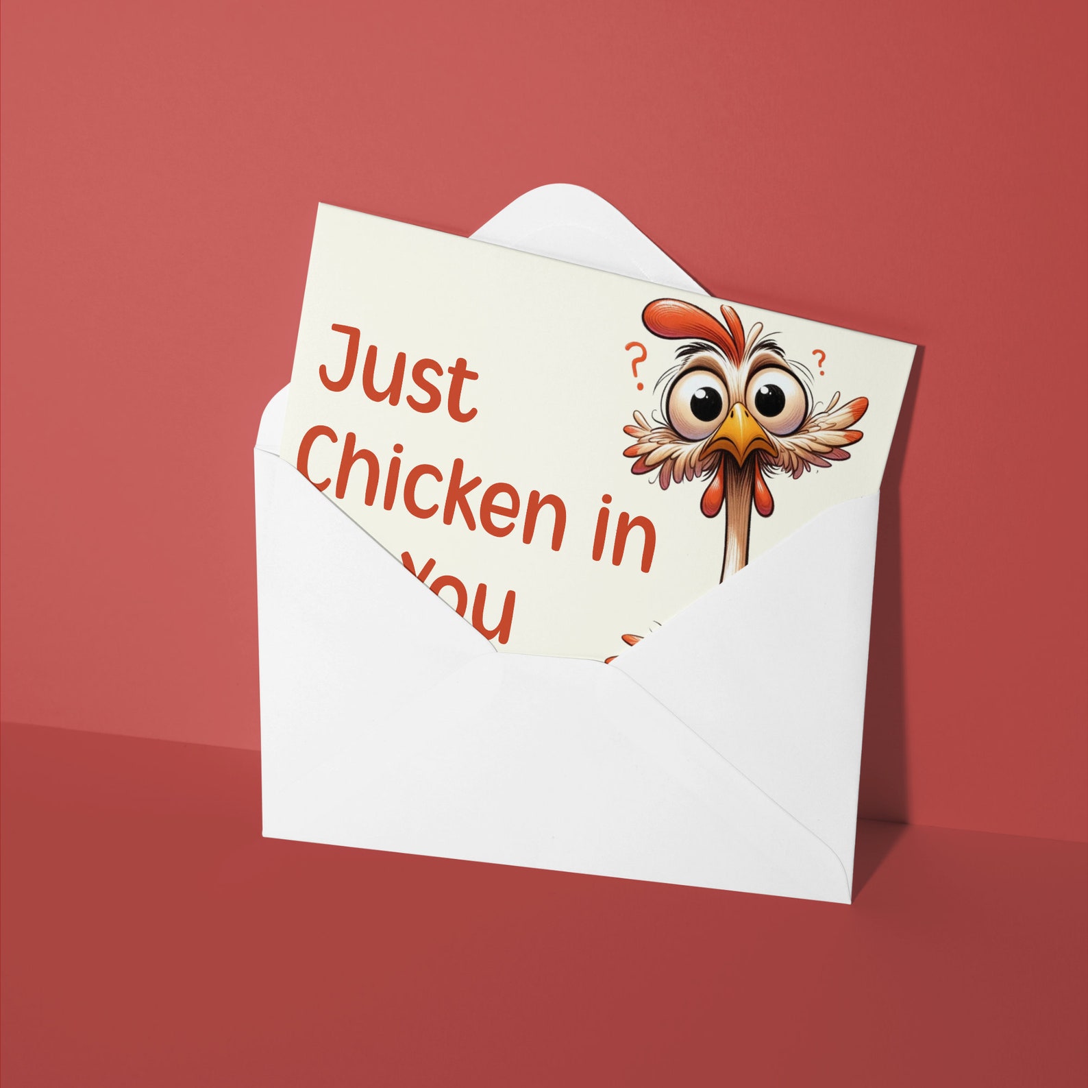 Funny Greeting Card of Cute Chicken Pun Card to Check in on Friend Get ...