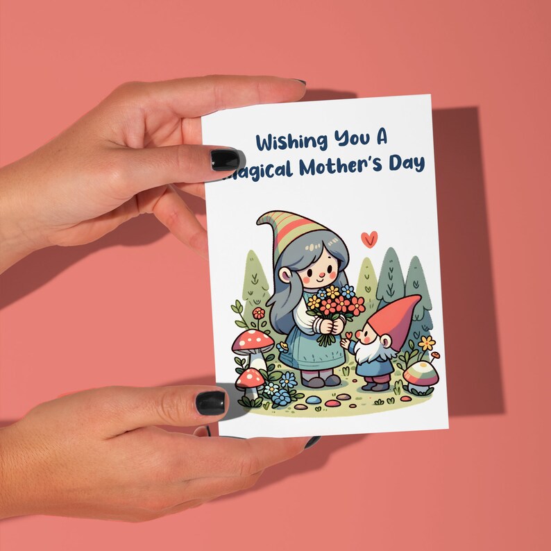 Gnome Mothers Day Card for A Magical Mom Who Loves Gnomes and ...