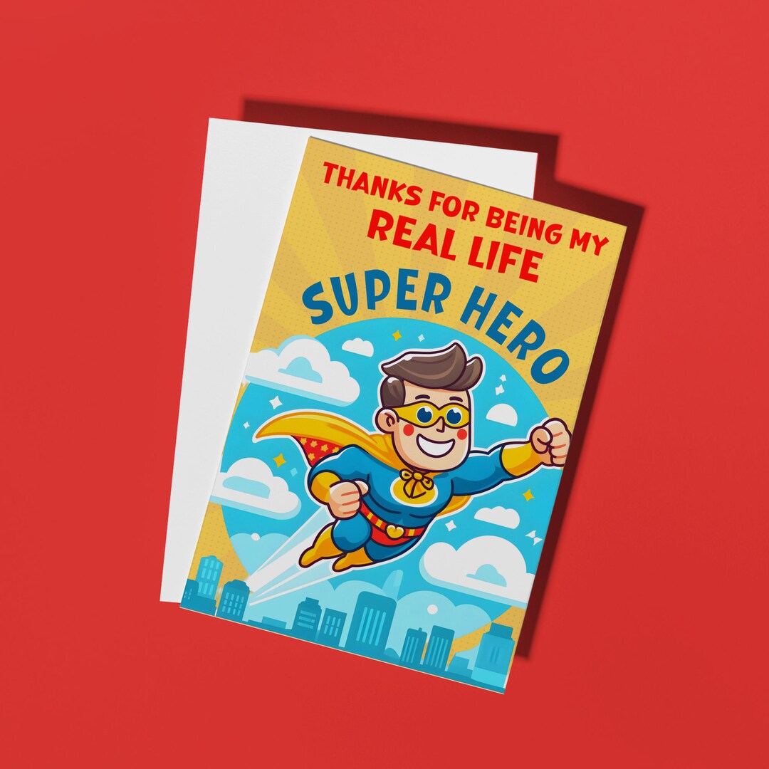 Superhero Fathers Day Card for Hero Father Who is My Super Hero Daddy ...