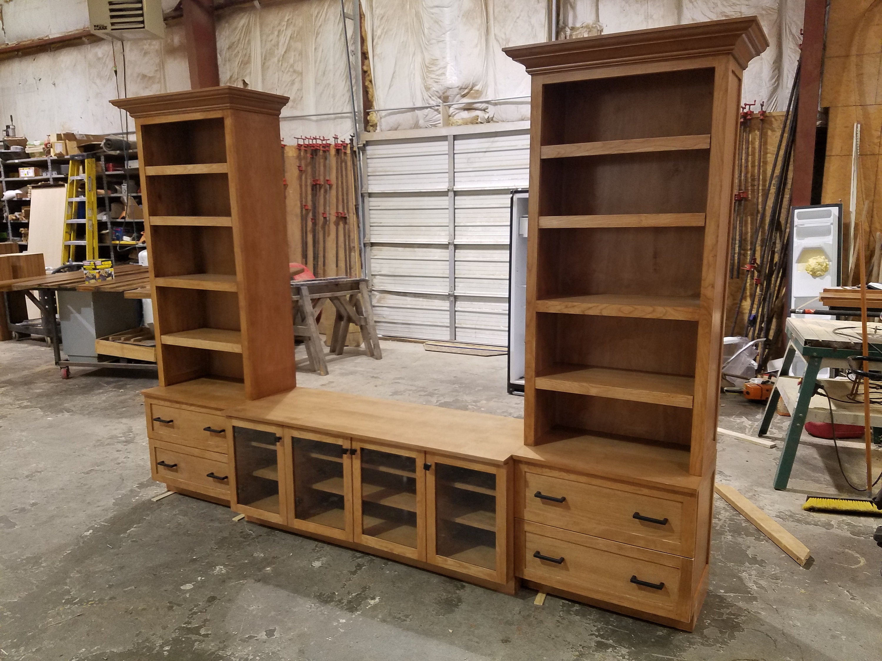 Custom Cherry Wood Entertainment Center, Handmade Display Cabinet ...