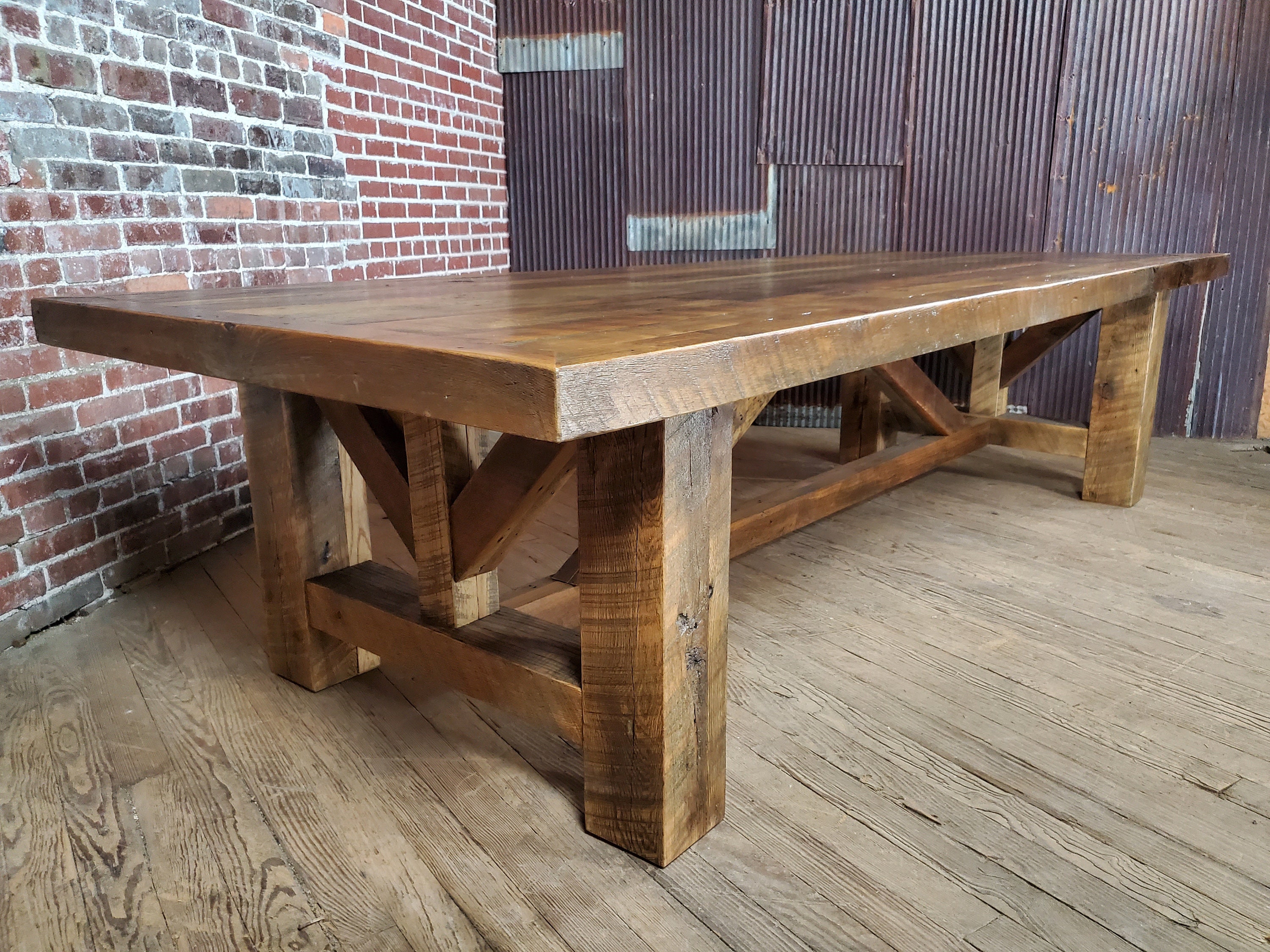 Conference Table, Reclaimed Wood Solid Heavy Rustic Custom Handmade ...
