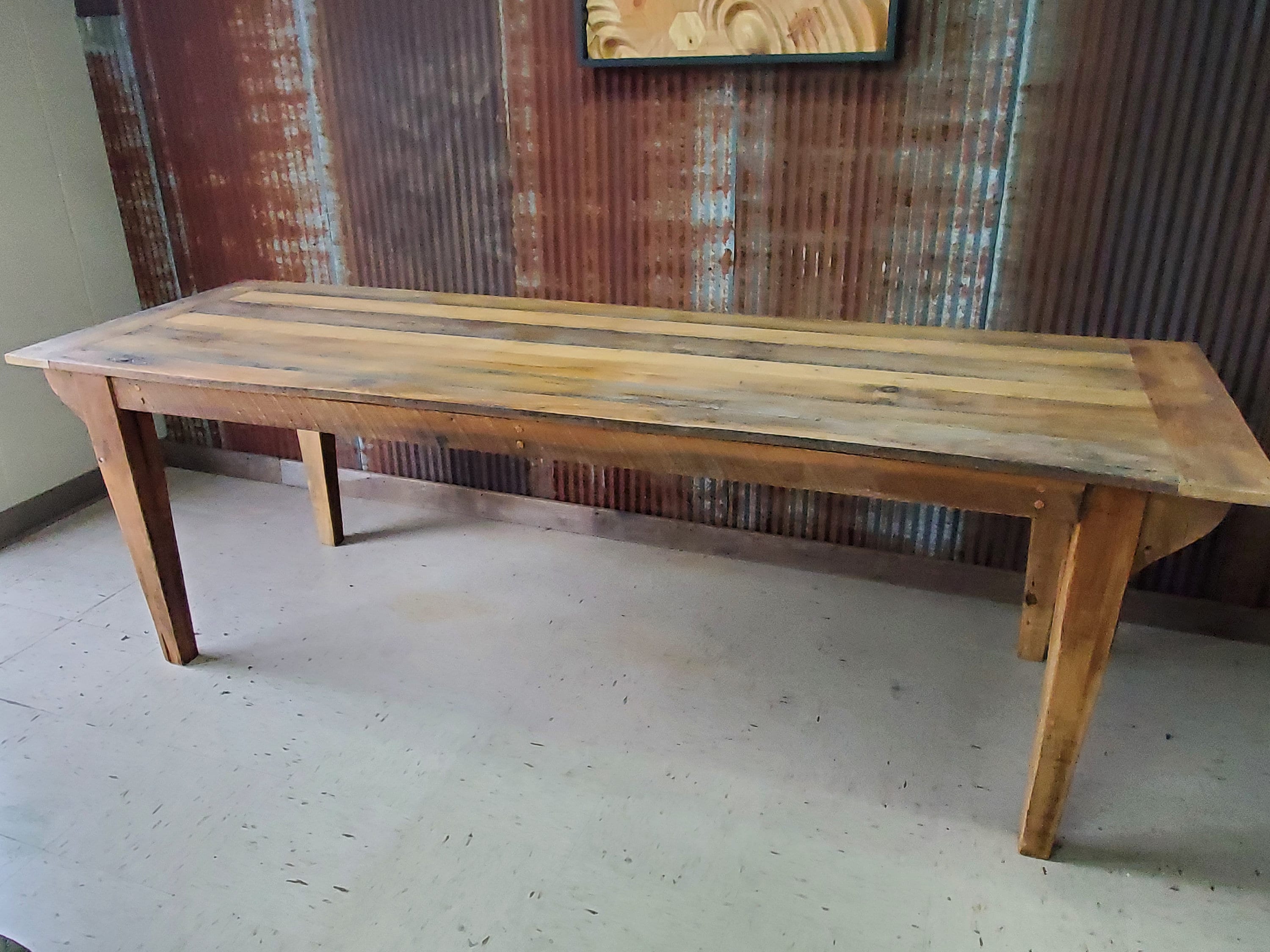 Reclaimed Wood Farmhouse Dining Table, Rustic Handmade Kitchen Table ...