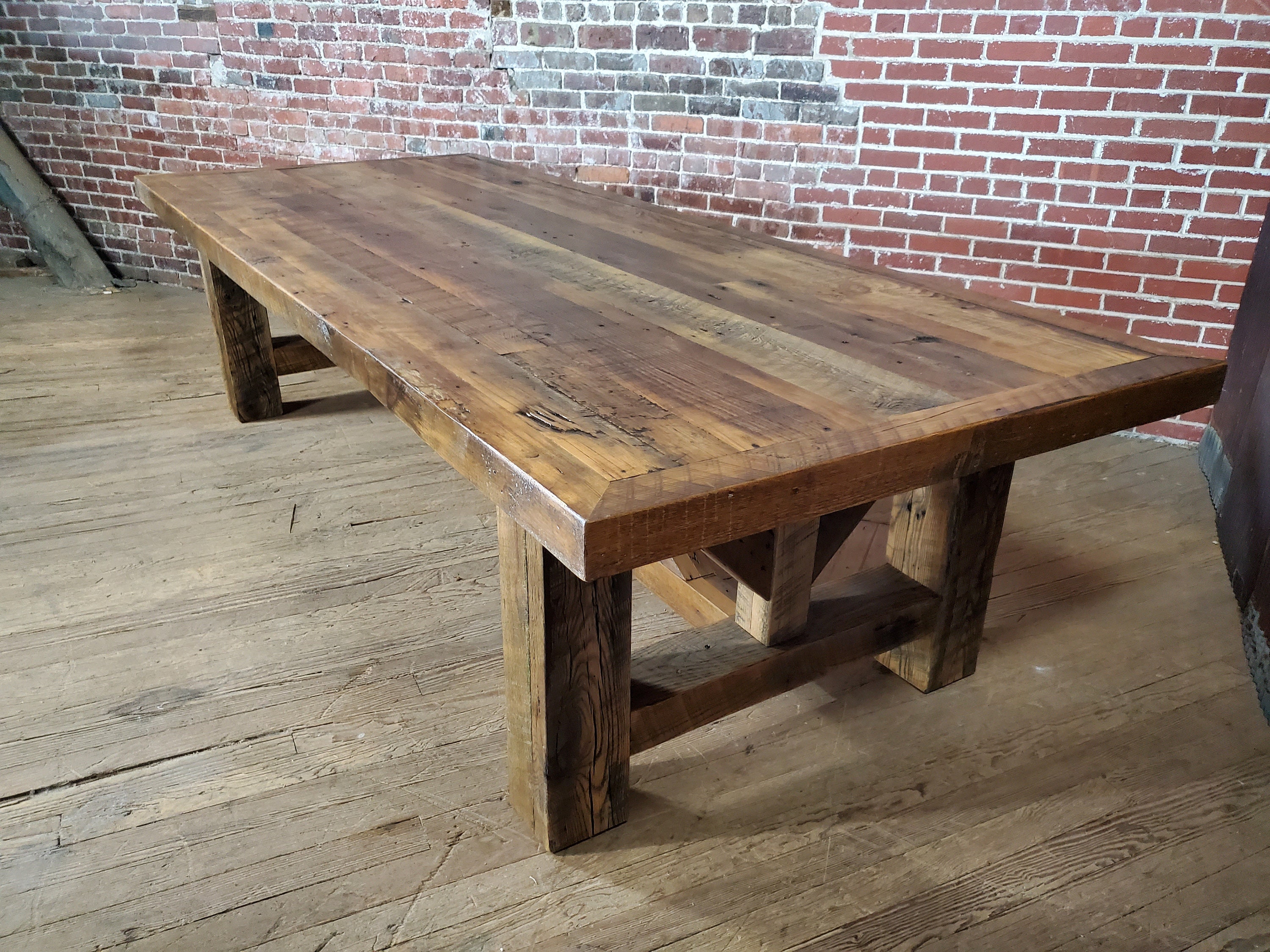 Conference Table, Reclaimed Wood Solid Heavy Rustic Custom Handmade ...