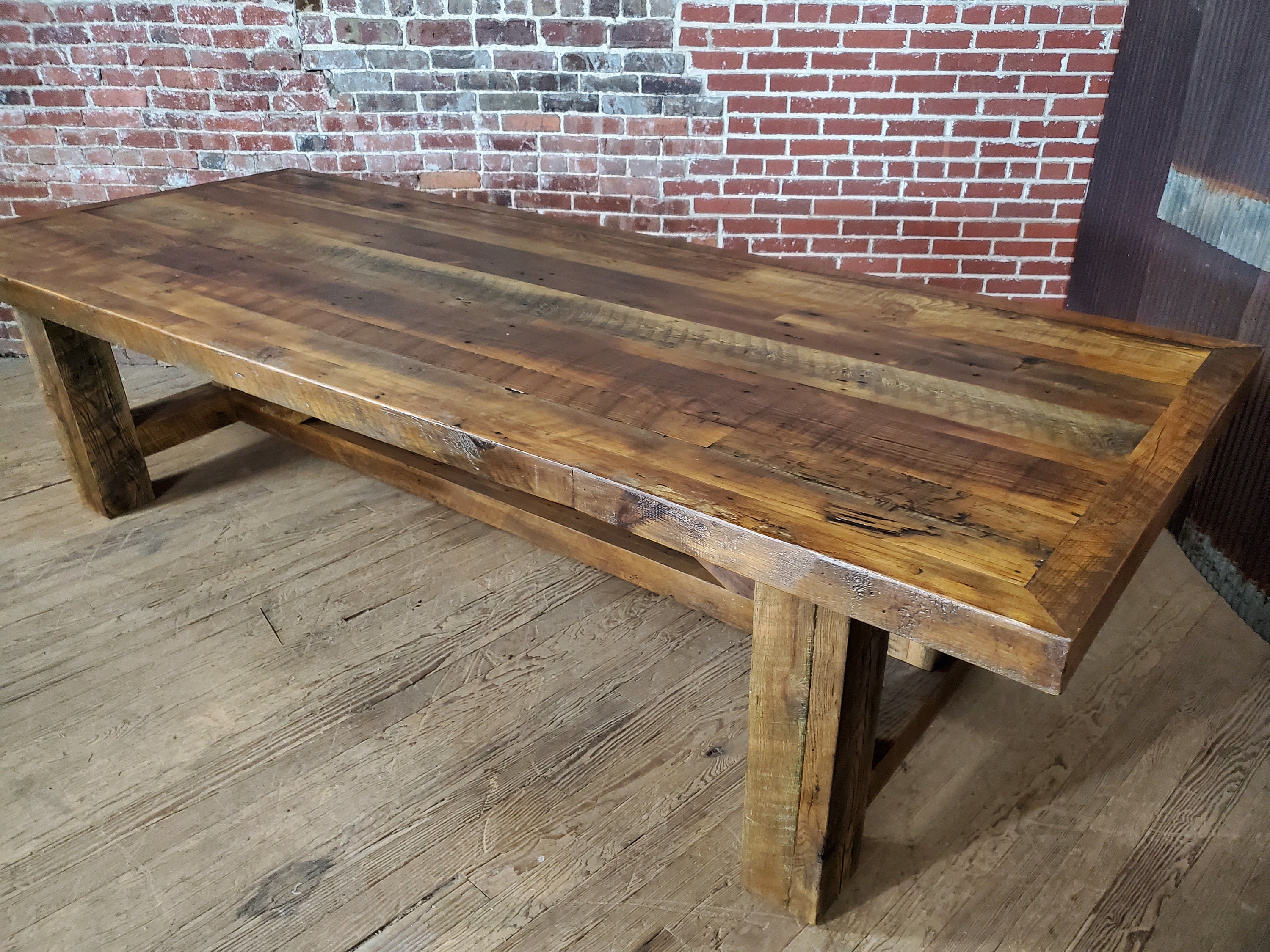 Conference Table, Reclaimed Wood Solid Heavy Rustic Custom Handmade ...