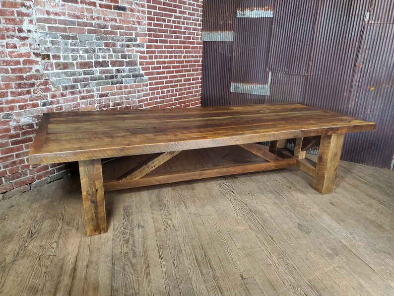 Conference Table, Reclaimed Wood Solid Heavy Rustic Custom Handmade ...
