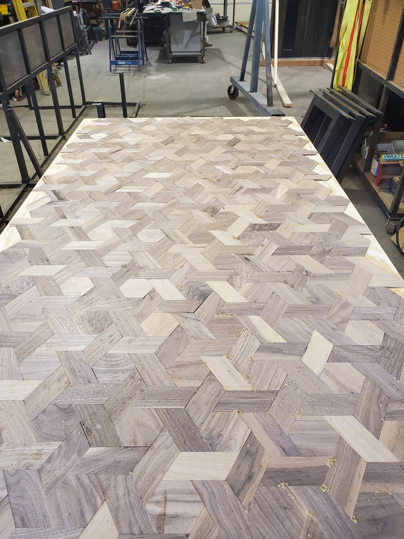 Large Modern Industrial Walnut Patterned Conference Table, Custom ...