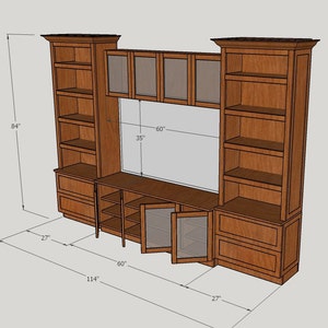 Custom Cherry Wood Entertainment Center, Handmade Display Cabinet ...