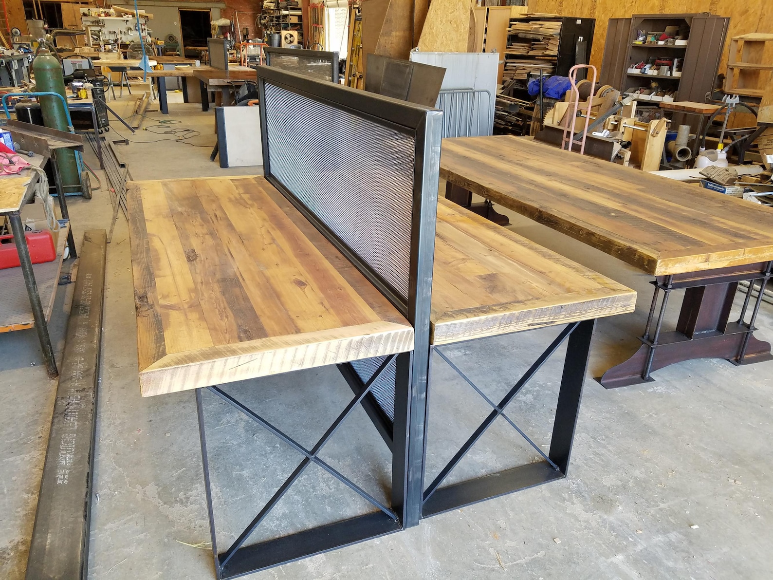 Industrial Workstation, Custom Handmade Office Desk With Reclaimed Wood ...