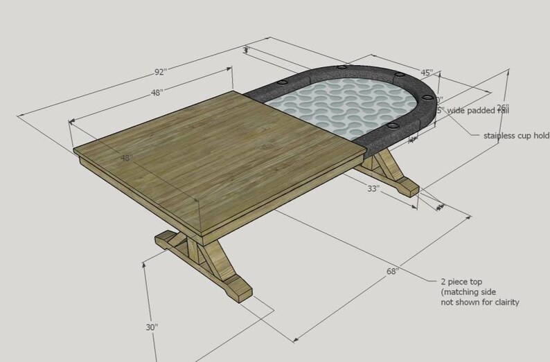 Custom Reclaimed Wood Poker Table, Hidden Game Table, Handmade Card ...