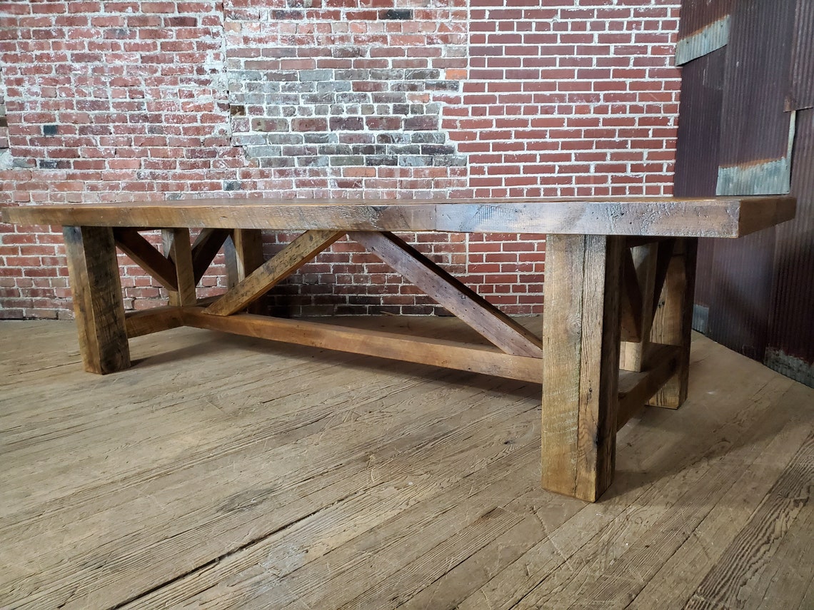 Conference Table, Reclaimed Wood Solid Heavy Rustic Custom Handmade ...