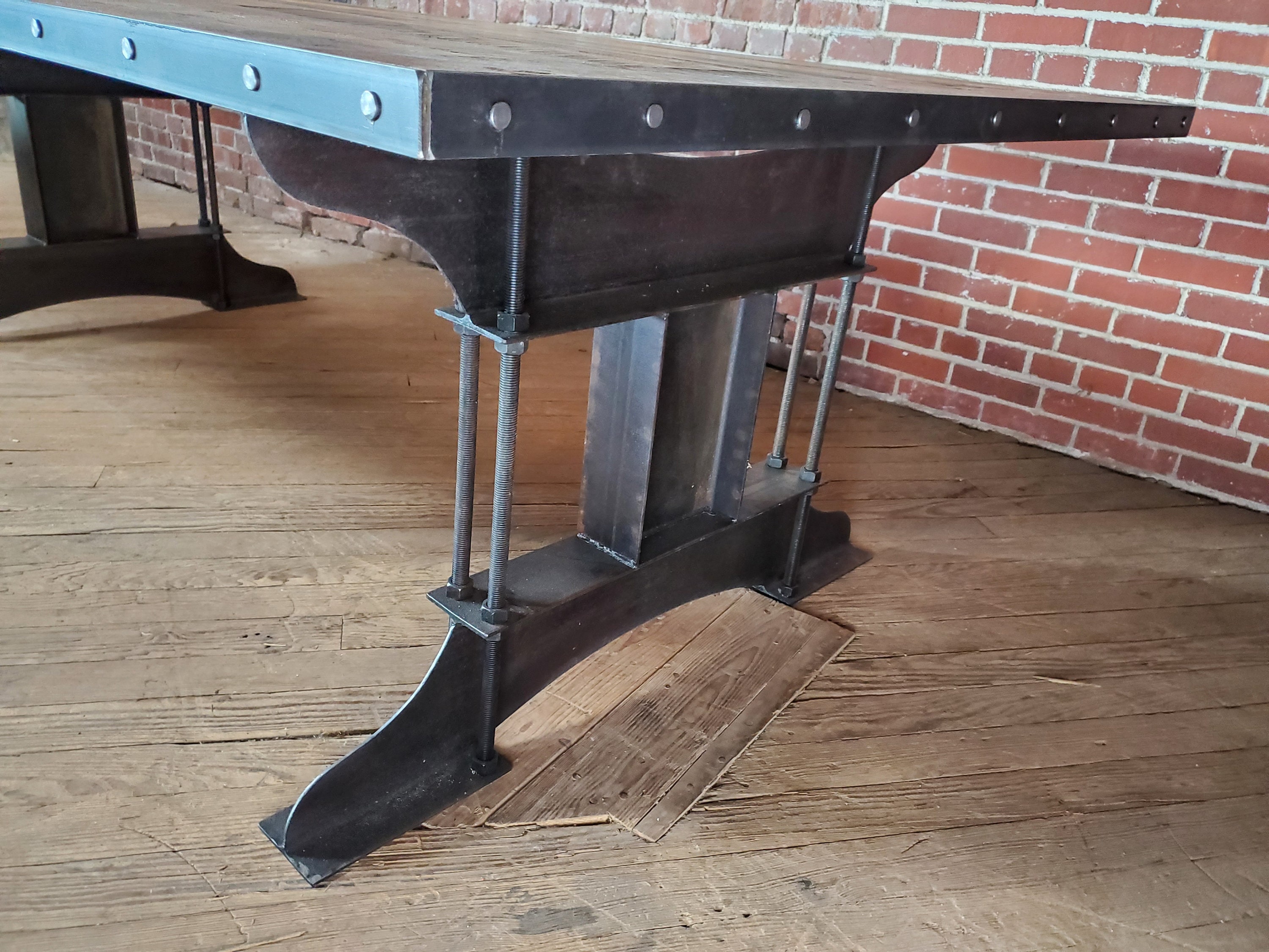 Large Custom Industrial I-beam Conference Table | Reclaimed Wood and ...