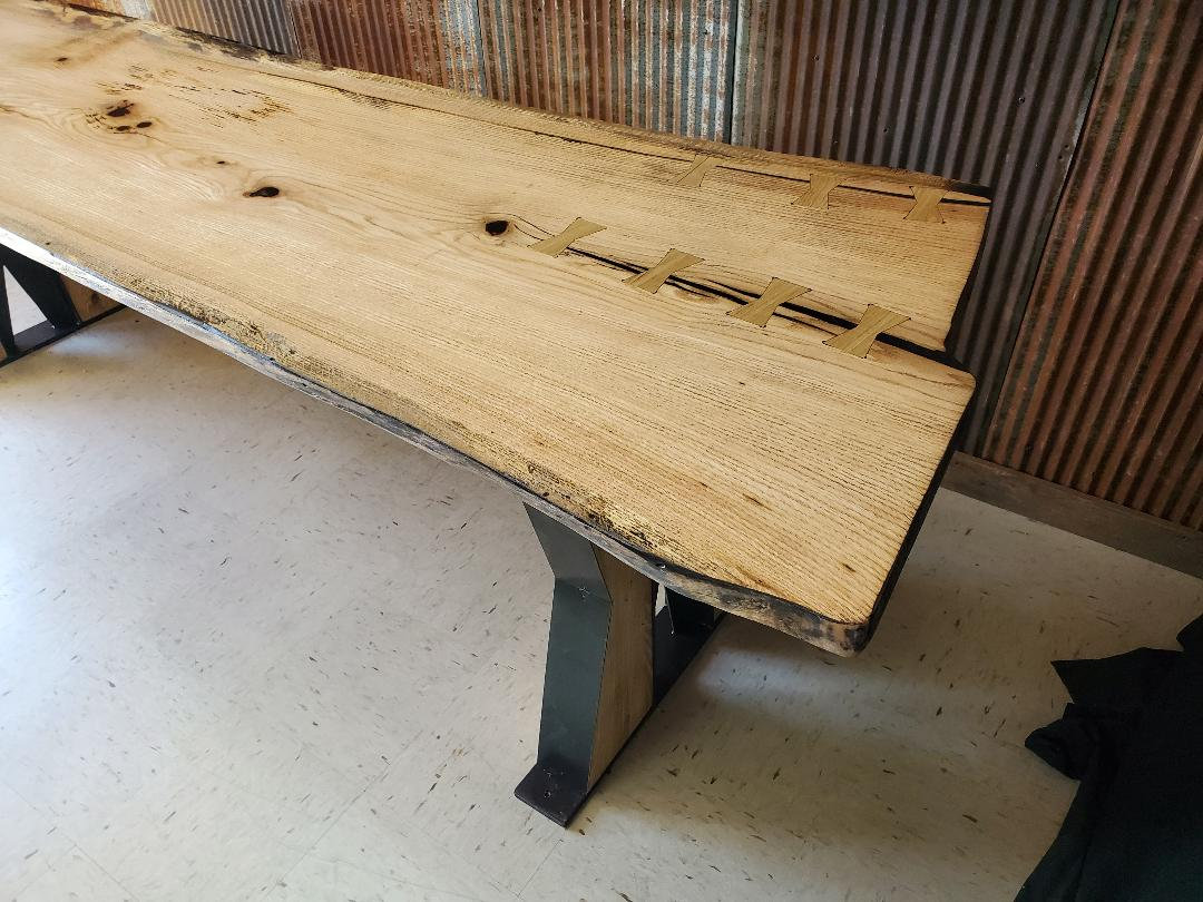 Custom Live Edge Wood Slab Table, Large Handmade Natural Conference ...