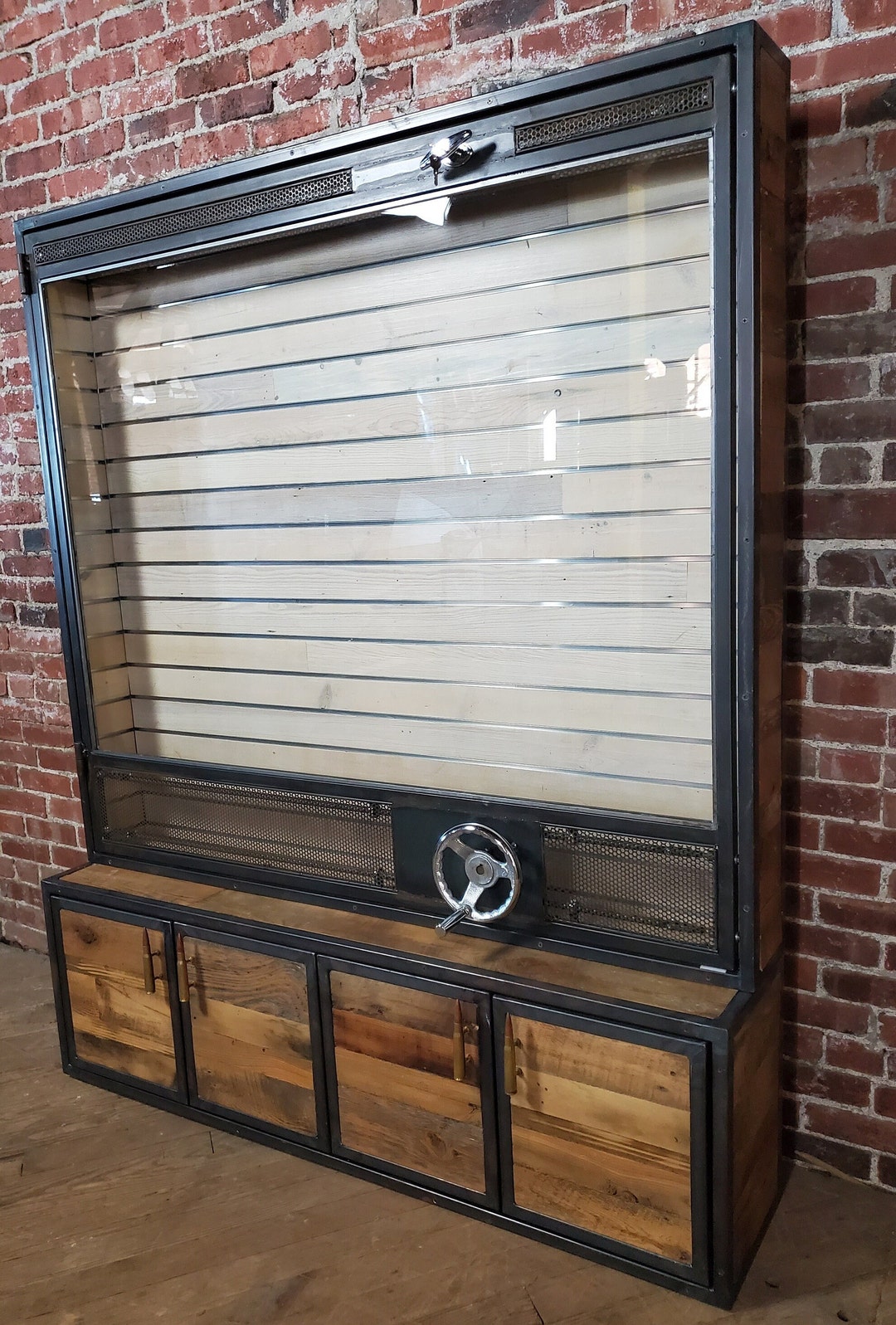 Custom Designed Industrial Gun Cabinet, Handmade Locking Display Rifle ...