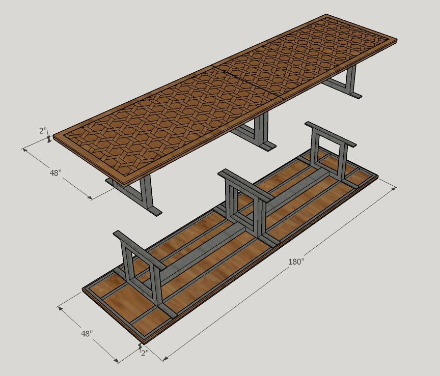 Large Modern Industrial Walnut Patterned Conference Table, Custom ...