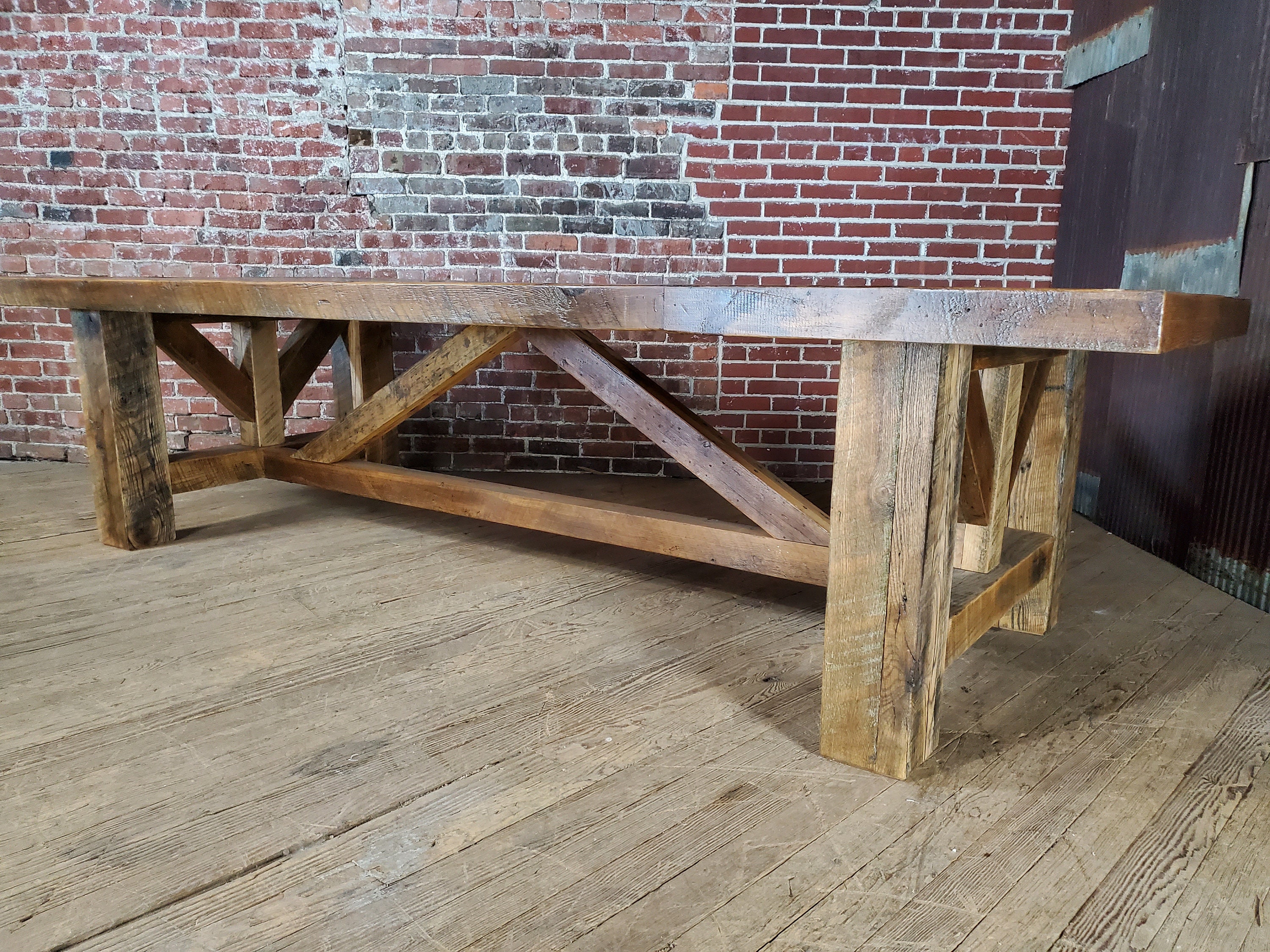 Conference Table, Reclaimed Wood Solid Heavy Rustic Custom Handmade ...