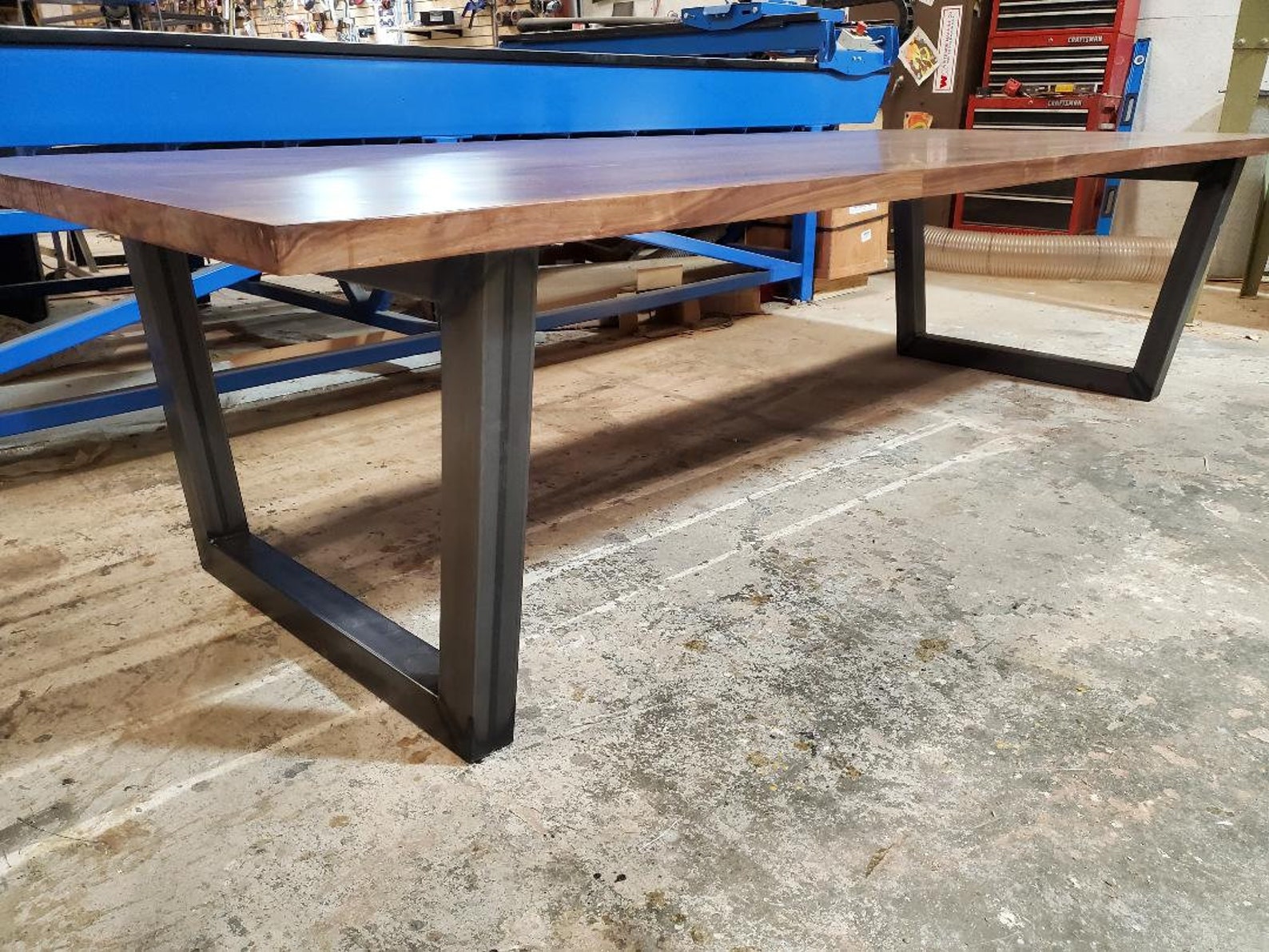 Modern Industrial Conference Table, Handmade Walnut and Steel Office Table, Custom Crafted Solid ...