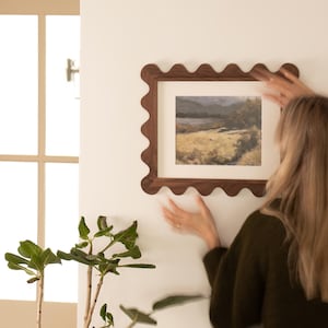 Handcrafted Scalloped Walnut Frame - Rustic Home Décor, Custom Sizes ...