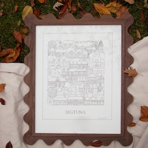 Handcrafted Scalloped Walnut Frame - Rustic Home Décor, Custom Sizes ...