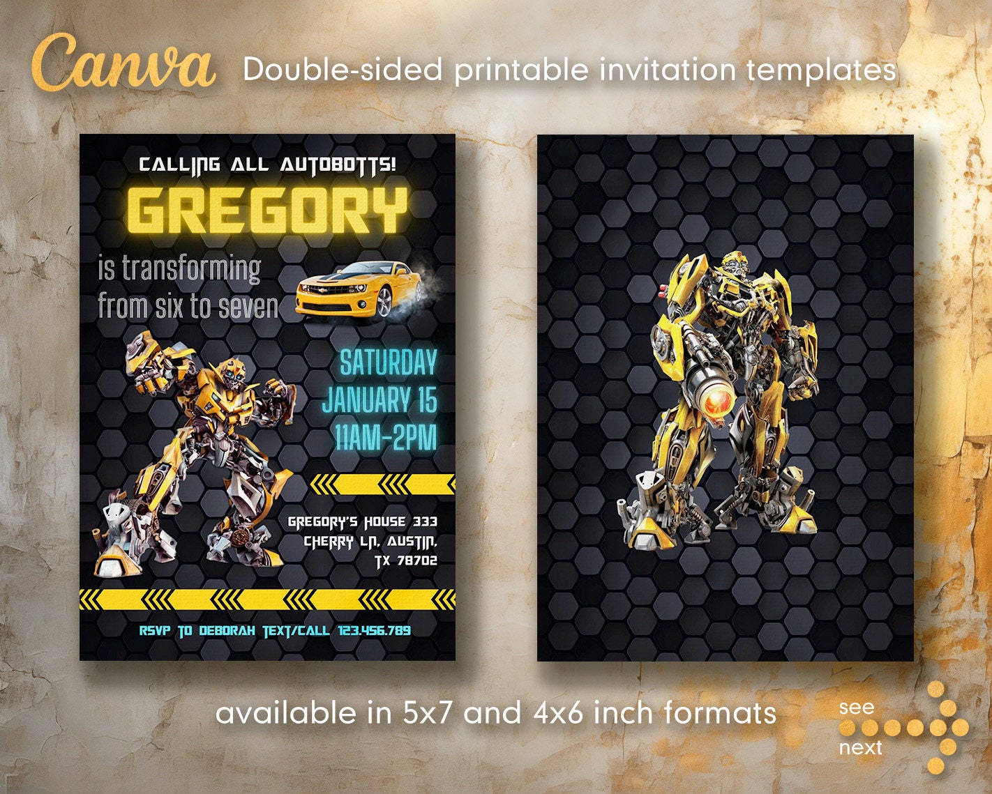 Printable Invite, Transformers Rise of the Beasts Birthday Invitation ...