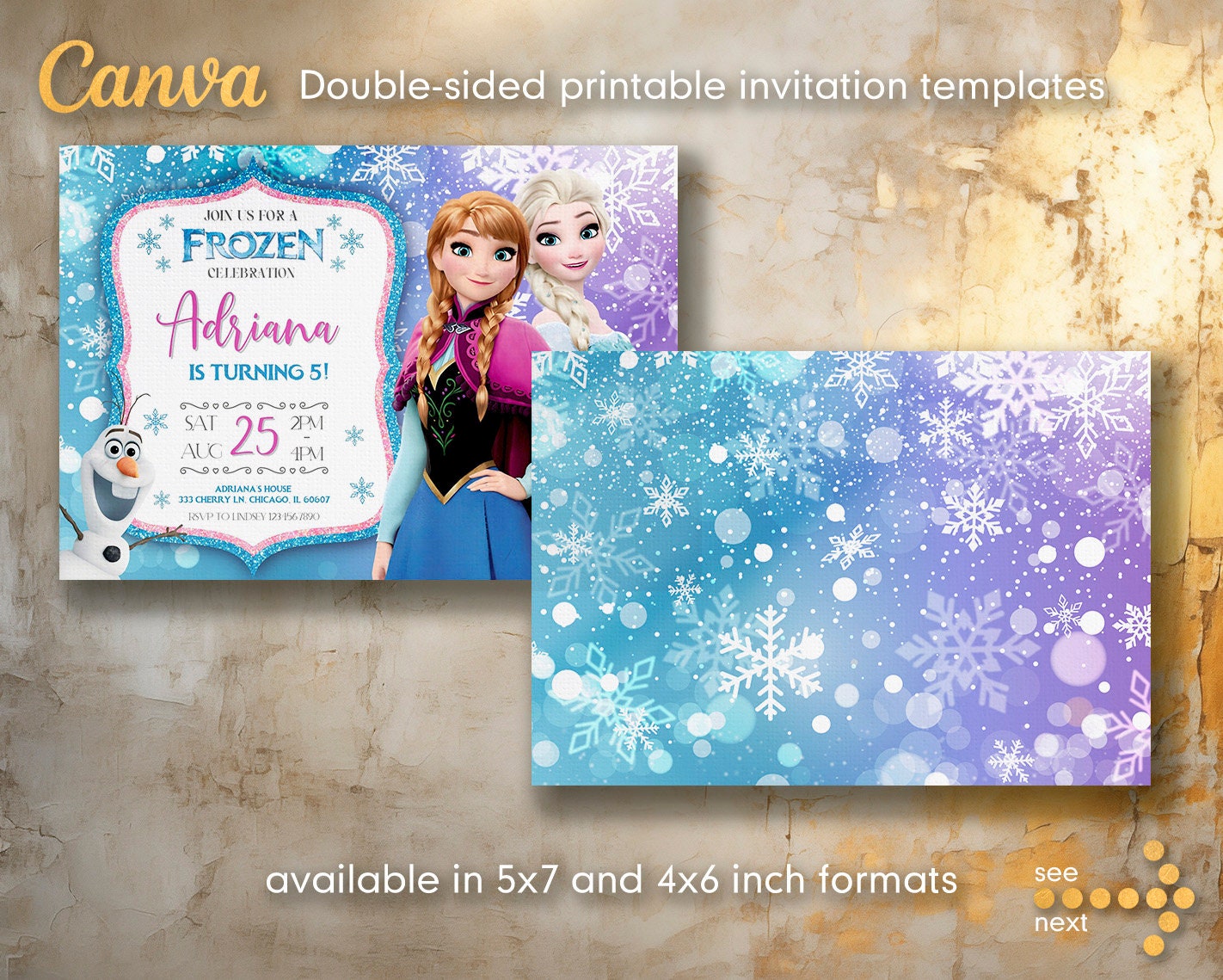 Princess Elsa Invite, Frozen Anna Invite Template, Girl Birthday ...