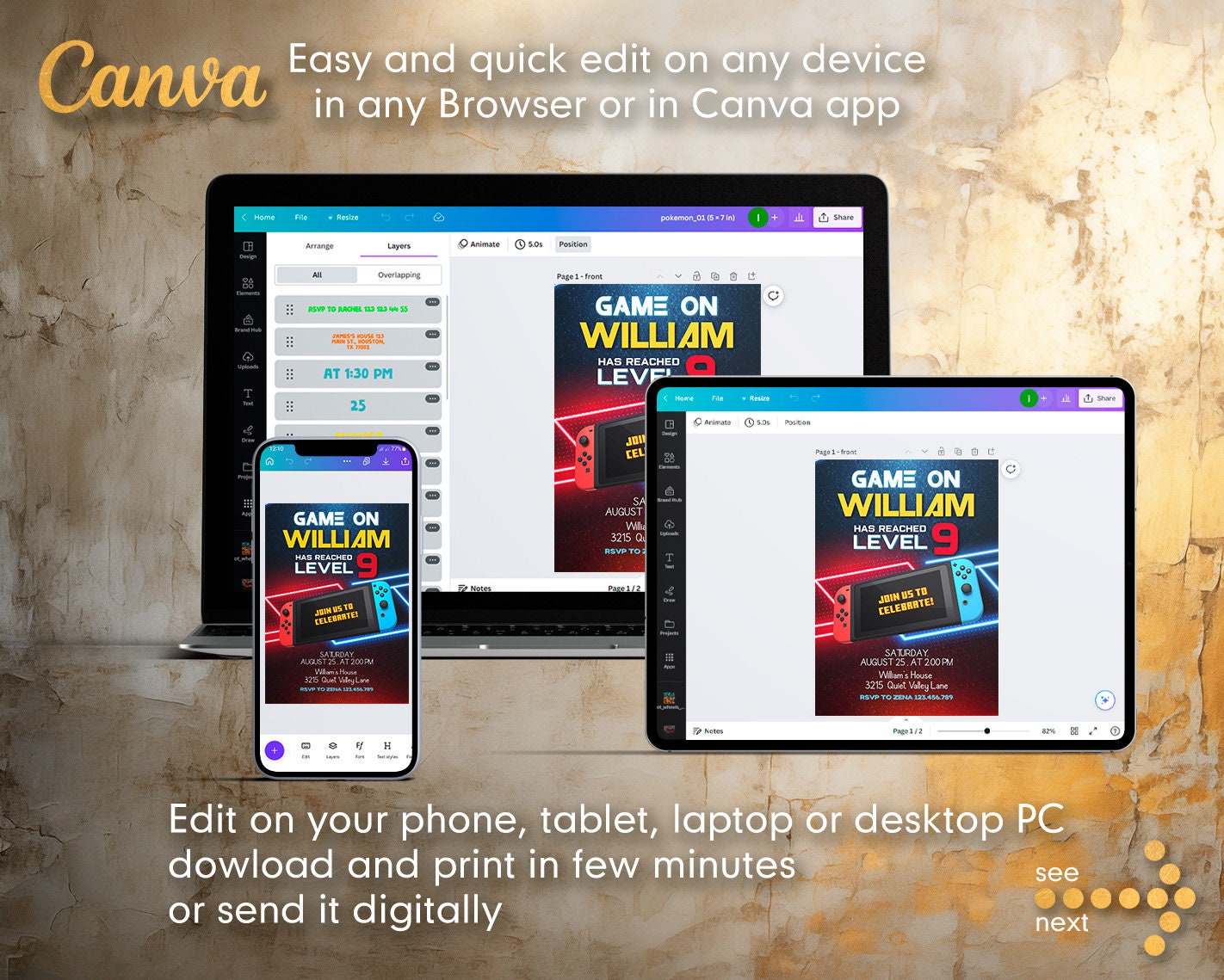 Editable Switch Invite, Printable Gamer Birthday Invitation, Video Game ...