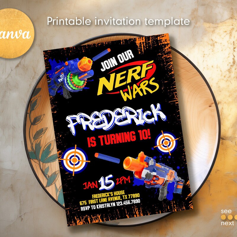 Nerf Party Invitation - Etsy