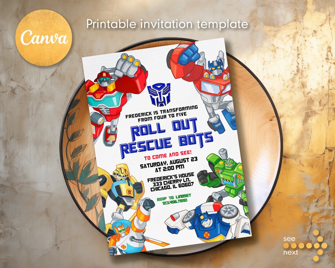 Printable Invite, Transformers Rise of the Beasts Birthday Invitation ...