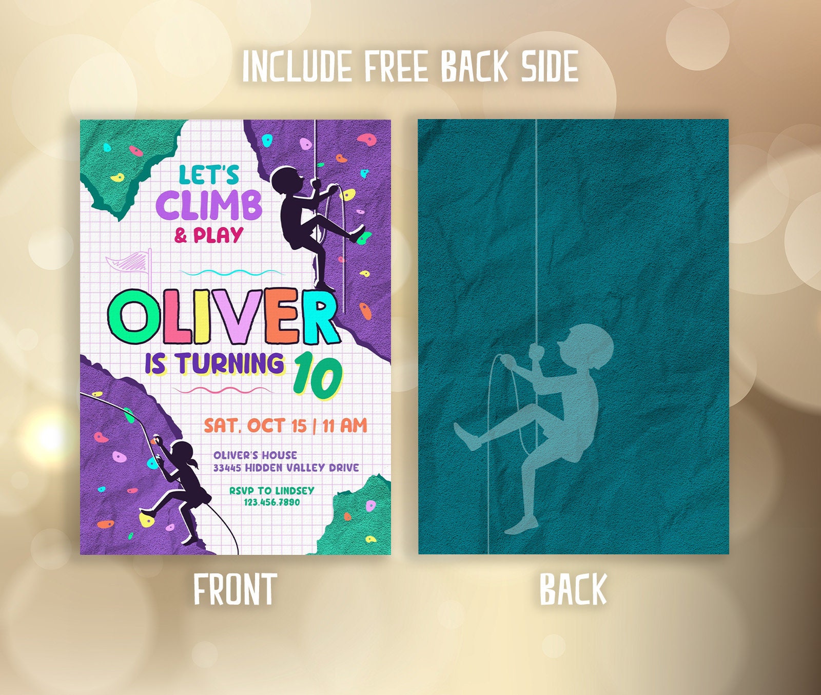 Printable Rock Climbing Invitation, Climber Editable Birthday Invite ...