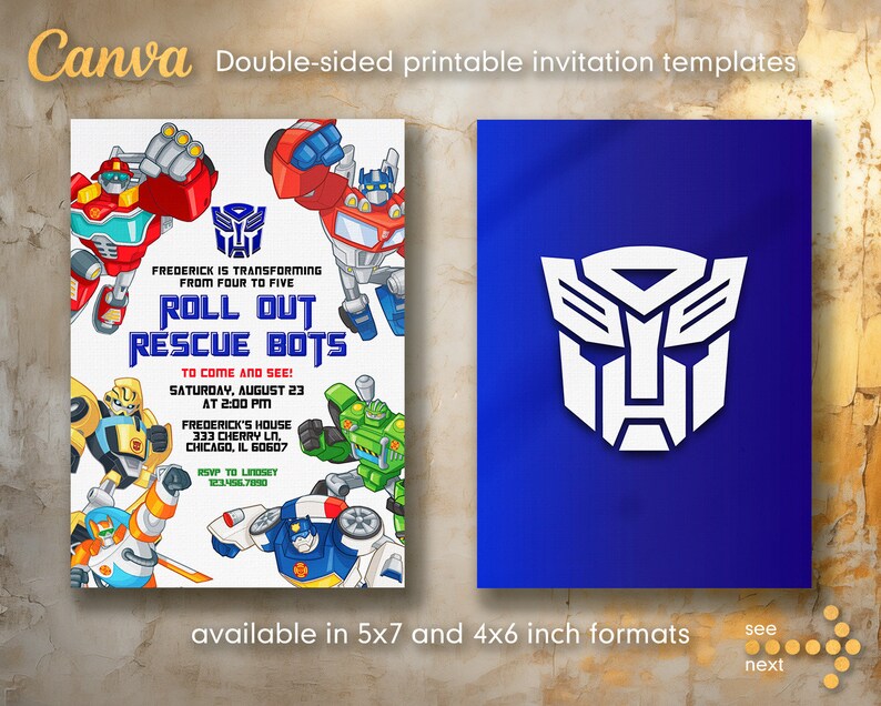 Printable Invite, Transformers Rise of the Beasts Birthday Invitation ...