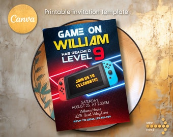 Switch Video Game Birthday Invitation : DIGITAL DESIGN - Etsy